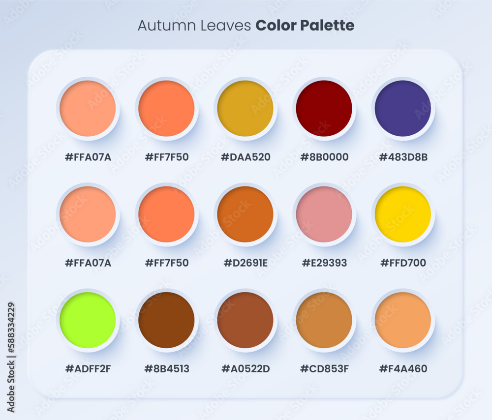 Autumn Leaves color swatches for Fashion, Festival, UI UX Design ...