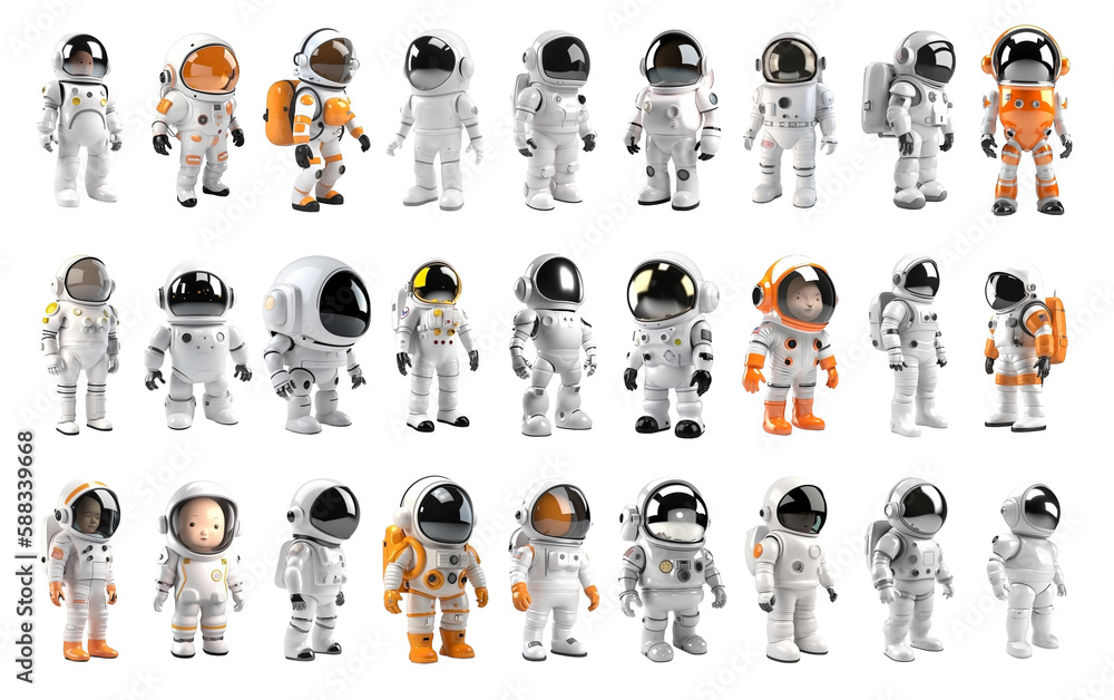 Adorable 3D Astronaut Collection: 27 Space Man Characters on ...