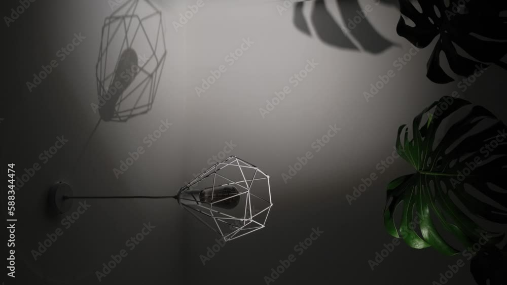 Chandelier with incandescent lamp switching off and on. Lamp with ... Chandelier with incandescent lamp switching off and on. Lamp with ...