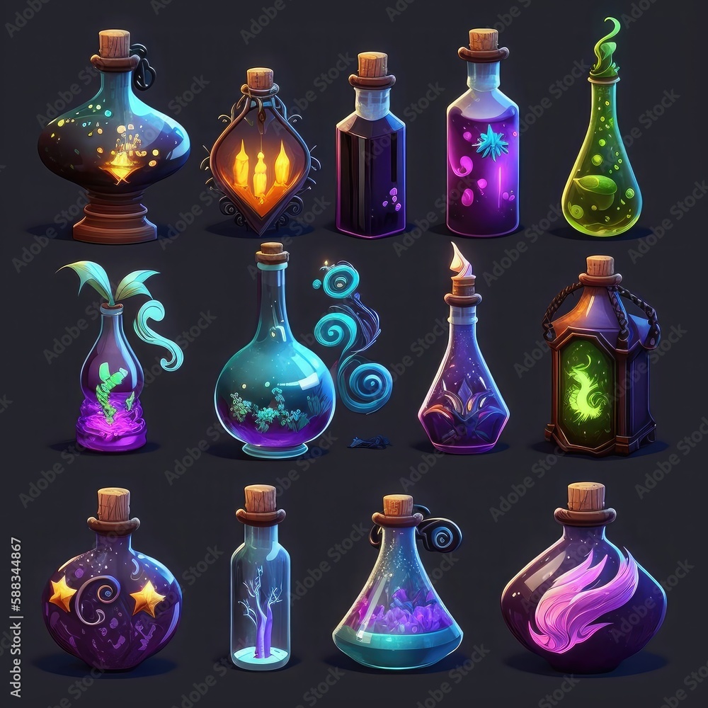 app potion bottle video game ai generated Stock Illustration | Adobe Stock