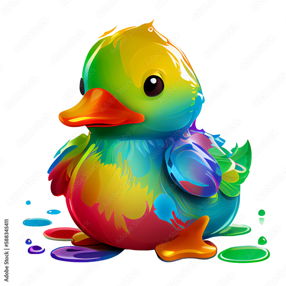 Colorful Duck clipart, Duck on transparent background, sublimation ...