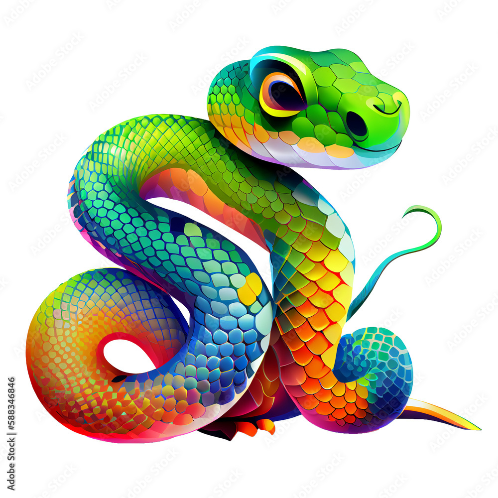 Colorful Snake clipart, Snake on transparent background, wall mate ...