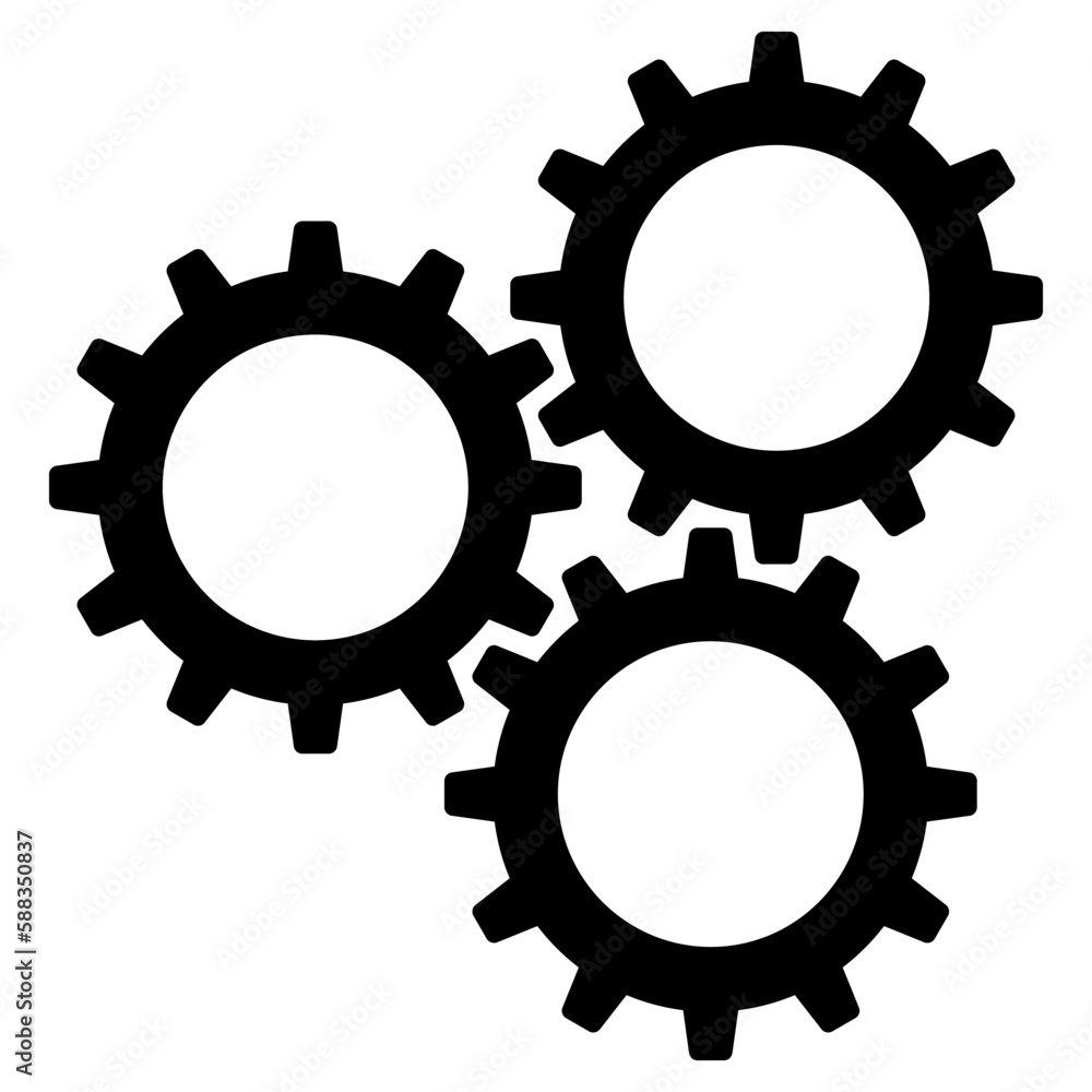 Set of gears icons isolated on white background. Vector illustration ...