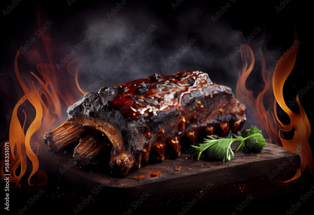 Tender BBQ Ribs Glazed in a Sweet and Smoky Sauce, Slow Cooked to Fall ...