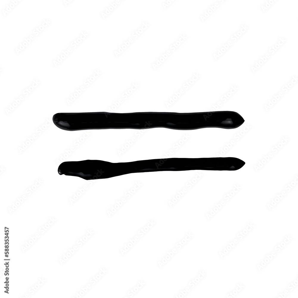 Black equal sign on transparent background. Paint, handwriting. Stock ...