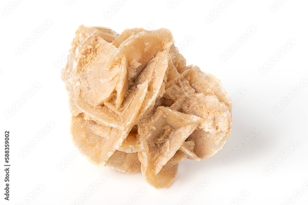 Desert rose, crystal cluster from Tunisia, front view. Also known as ...