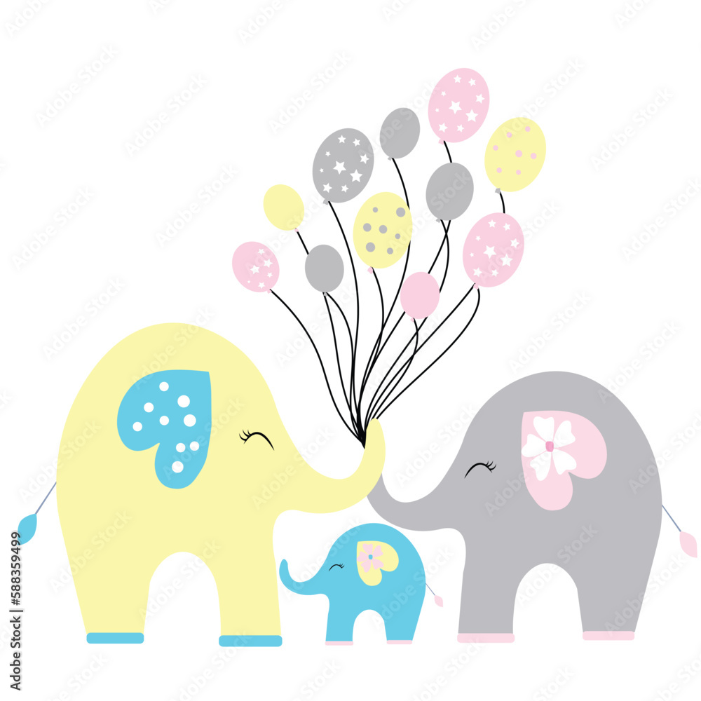 cute baby elephant vector illustration Stock Vector | Adobe Stock