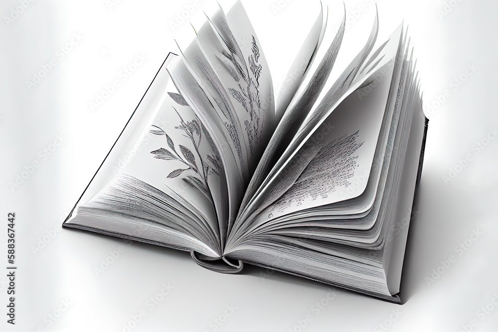 Open book isolated on transparent background. Generative Ai Stock ...