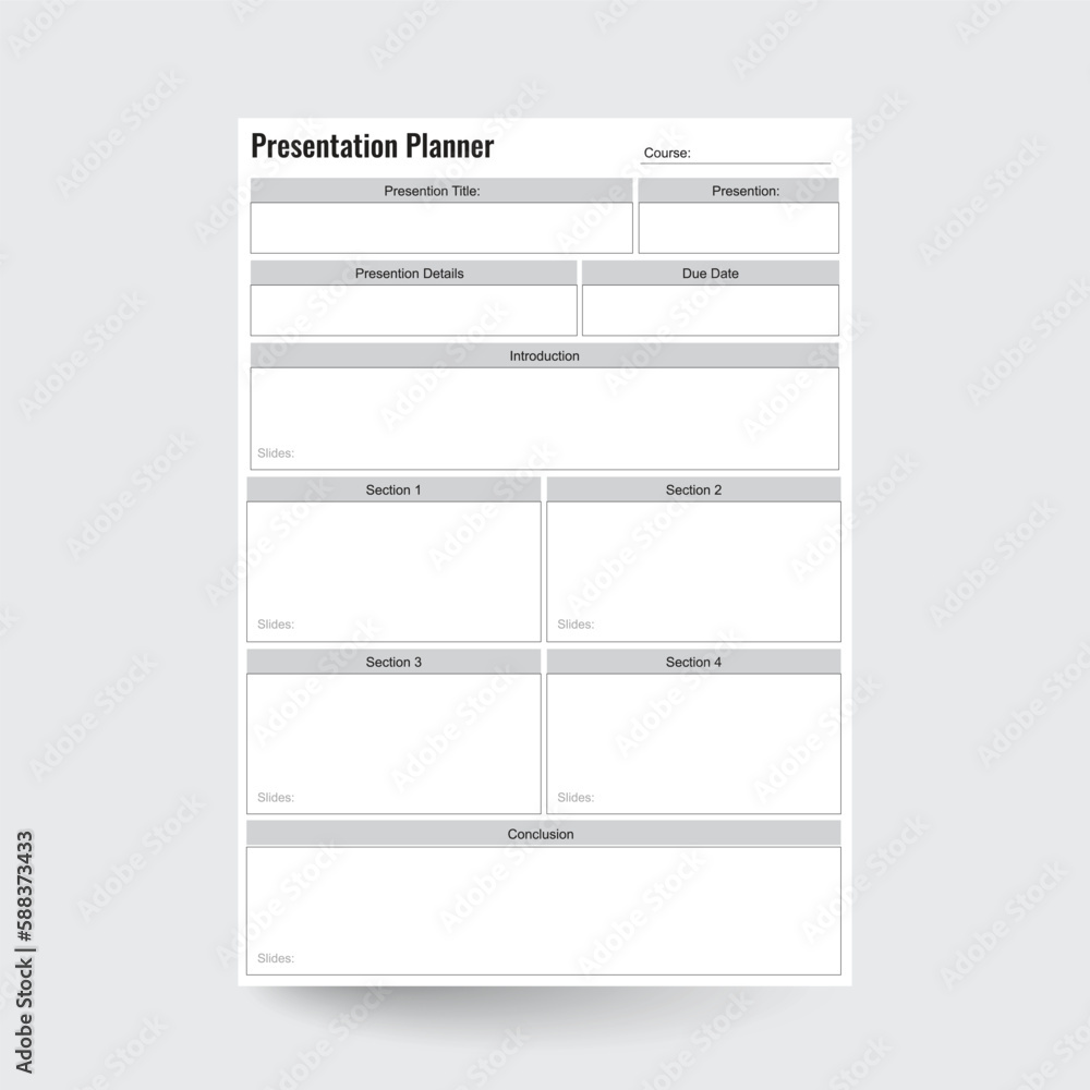 Presentation Planner,Presentation Template,Printable Presentation ...