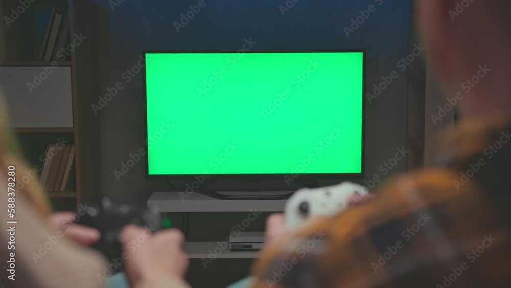 Video Stock People Playing Video Game on Console Controllers Close-Up ...