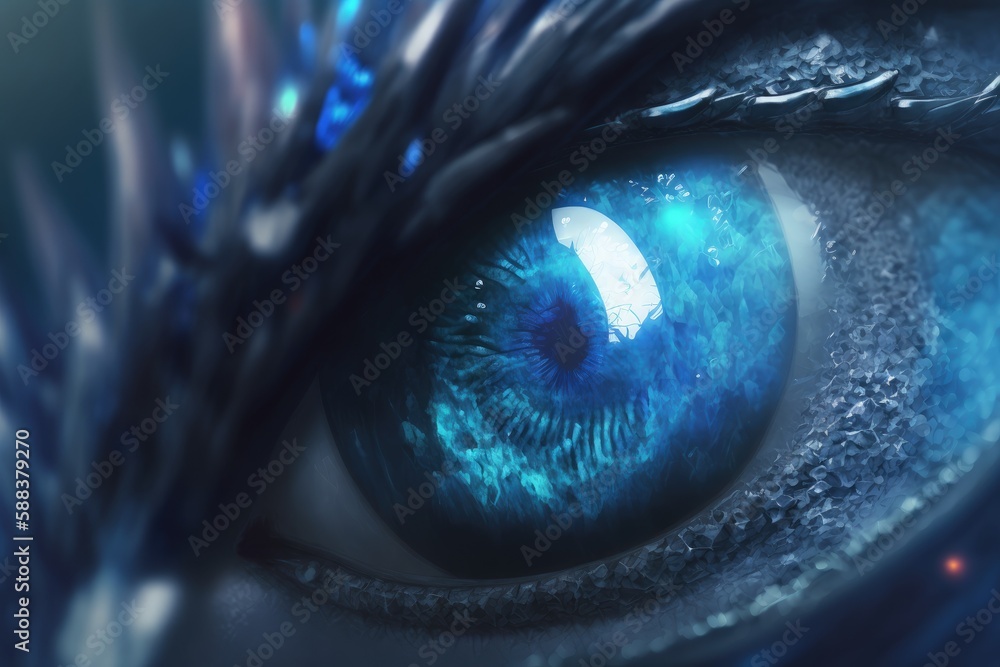 Fantasy dragon eye created with Generative AI Stock Illustration ...