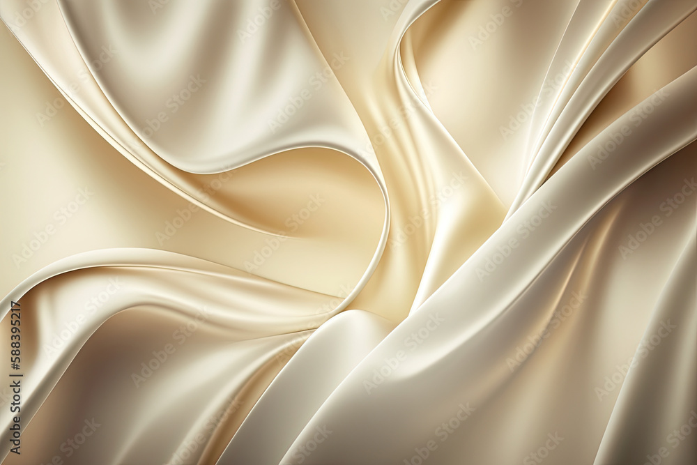 AI generated beautiful elegant beige soft silk satin fabric background ...