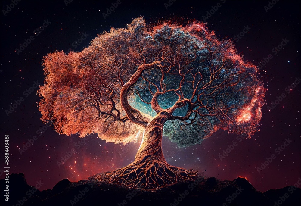 the link between the terrestrial and celestial realms, the great tree ...