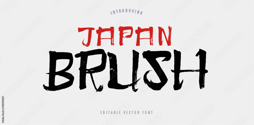 Oishi, Abstract Japanese Brush Font and Numbers, Eps 10 Vector E Stock ...