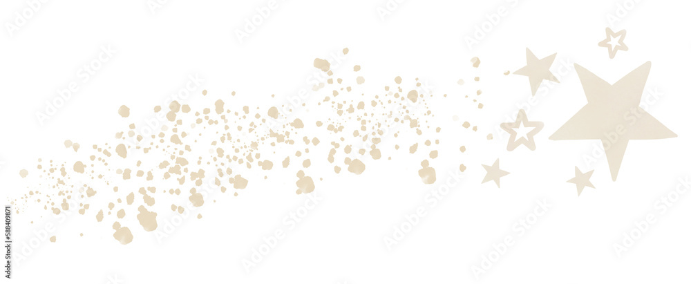 Falling Star on isolated background. Hand drawn watercolor illustration ...