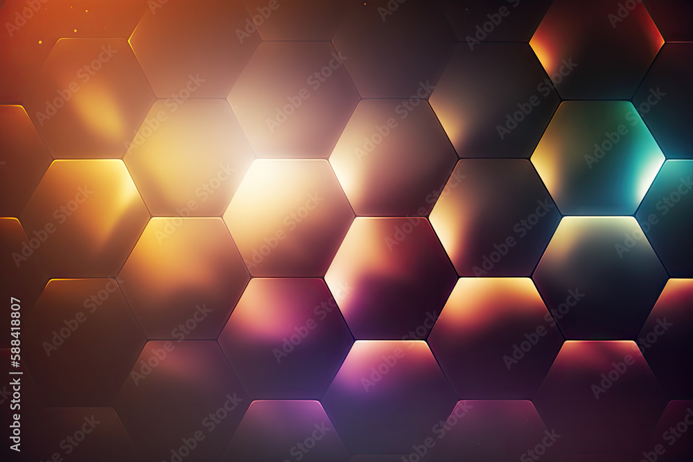 A hexagon background in a crepuscular rays style - Wallpaper with ...