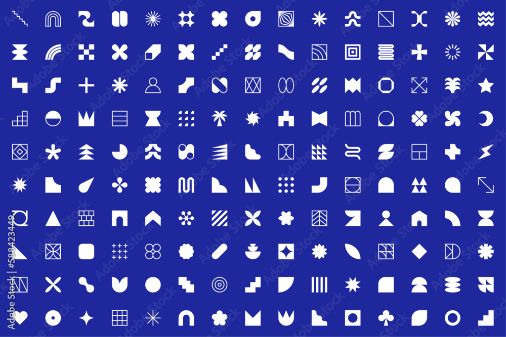 Big neo geo shapes collection. Abstract symbols set. vector elements ...