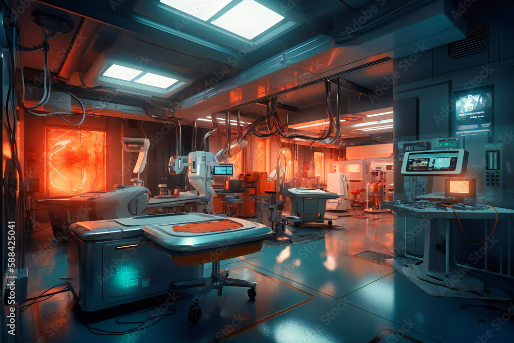 Operating rooms equipped with robotics, enhancing surgical outcomes and ...