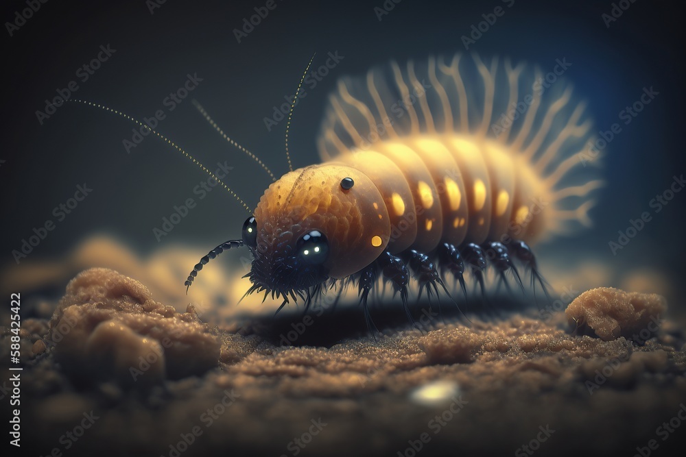 Dust mite magnified through an electron microscope created by ...