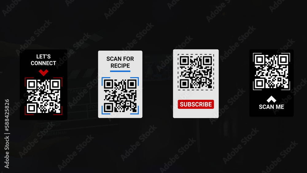 Text Block with Qr Code Overlay Stock Template | Adobe Stock