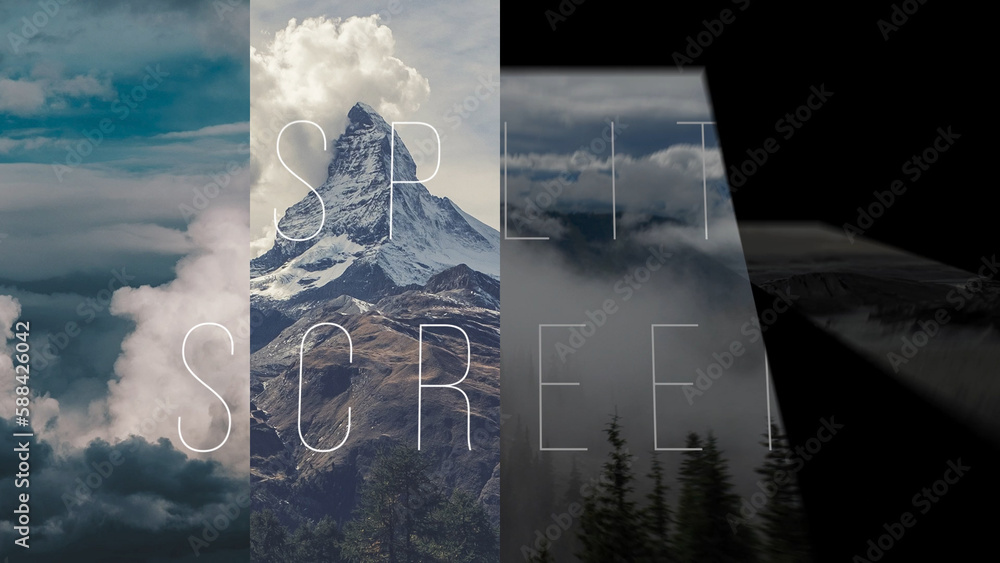 Flipping Split Screen Media Transition Stock Template | Adobe Stock