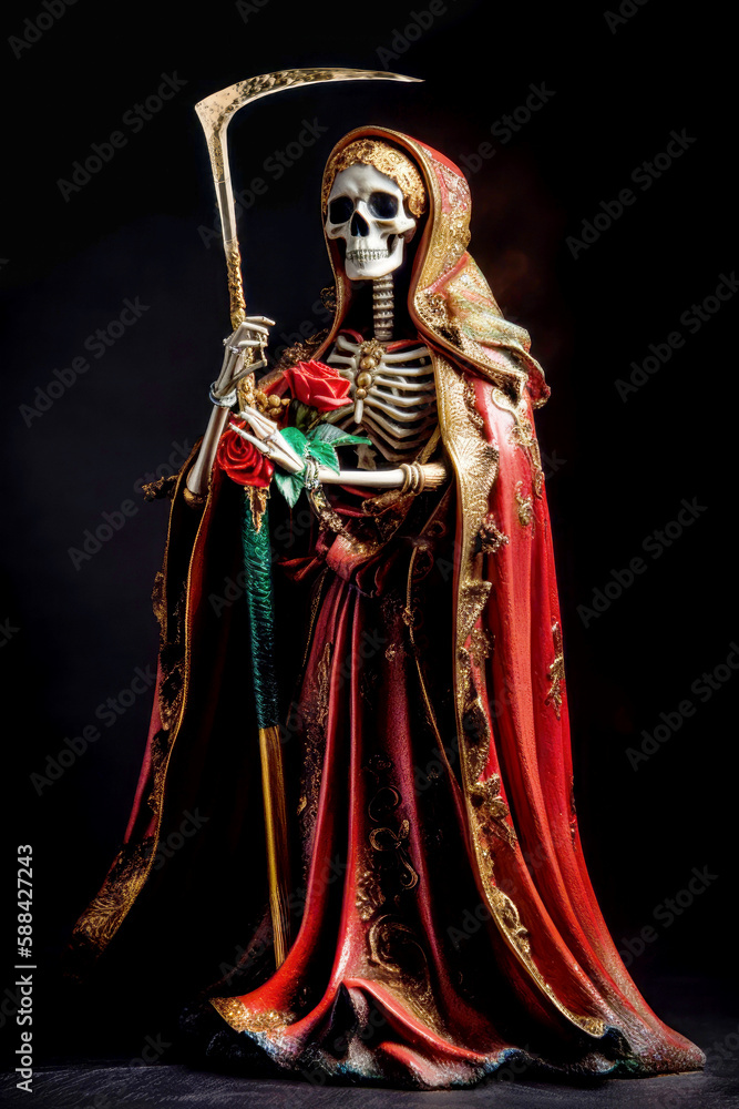 Santa Muerte. Holy Death - modern religious cult figure. Generative AI ...