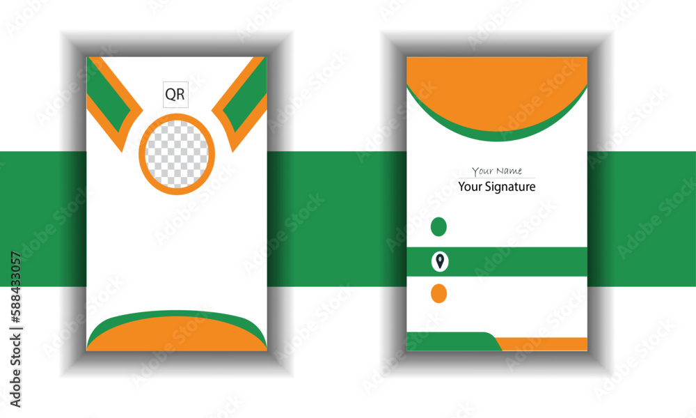 Double-sided creative ID card template. Portrait and landscape ...