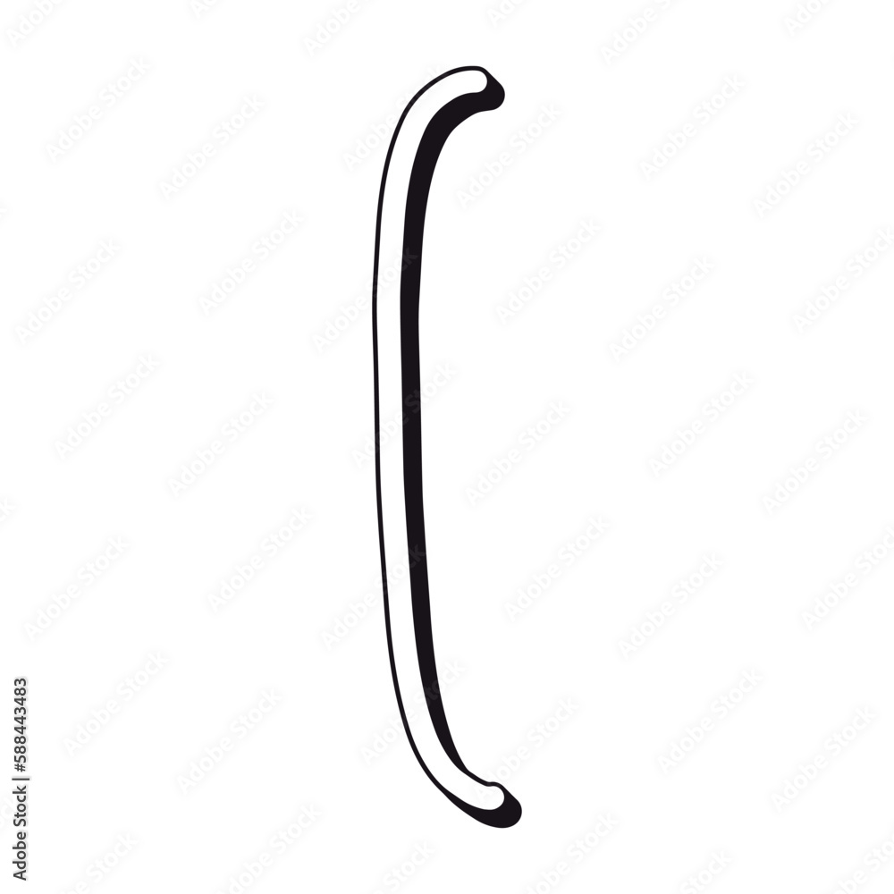 Left Bracket. Outline Hand Drawn Illustration Stock Vector | Adobe Stock
