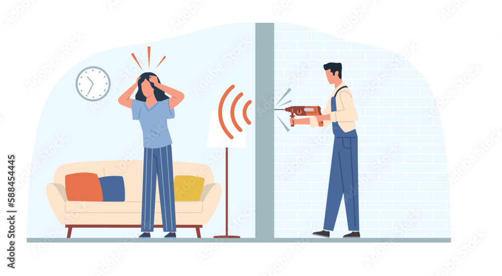 Woman suffers from unbearable noise due to repairs in apartment next ...
