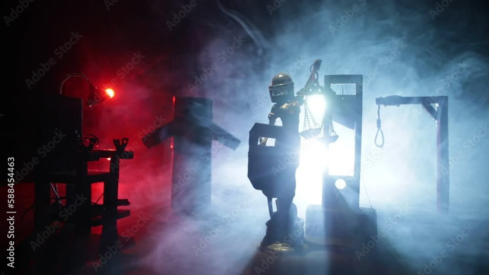 Legal law or crime and execution concept. Death penalty miniatures on ...