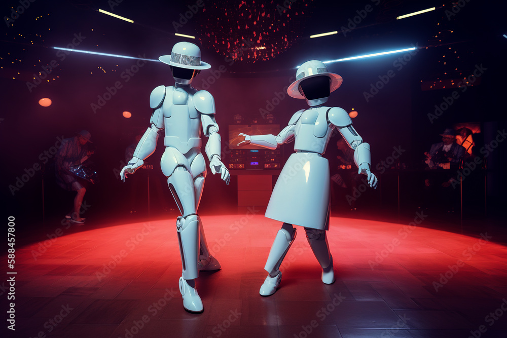 Generative AI illustration of couple of man and woman artificial ...