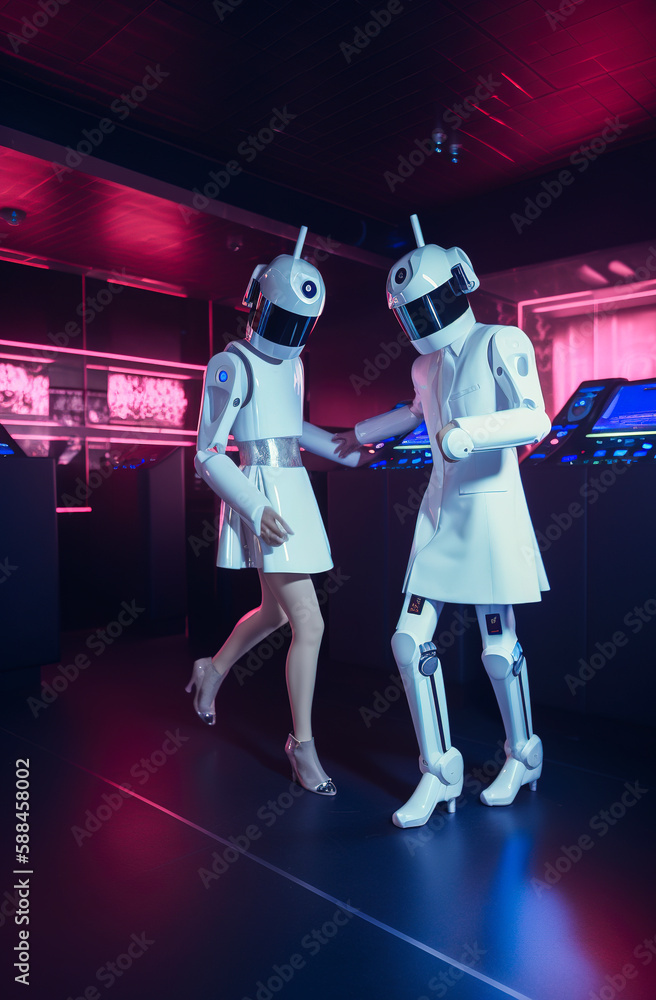 Generative AI illustration of couple of man and woman artificial ...