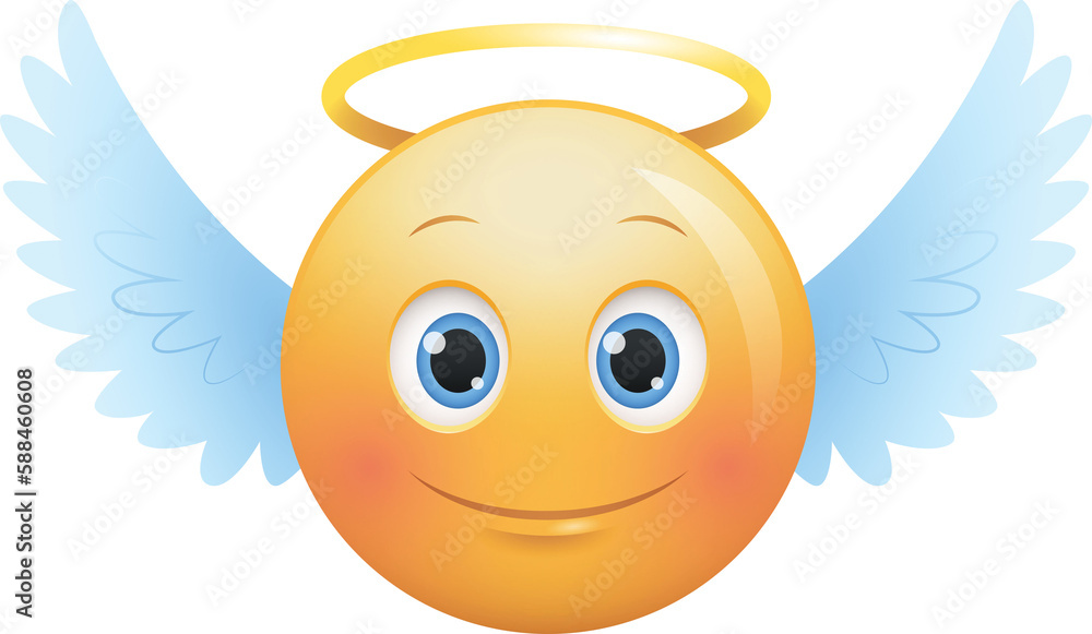 Angel face emoji icon Stock Illustration | Adobe Stock