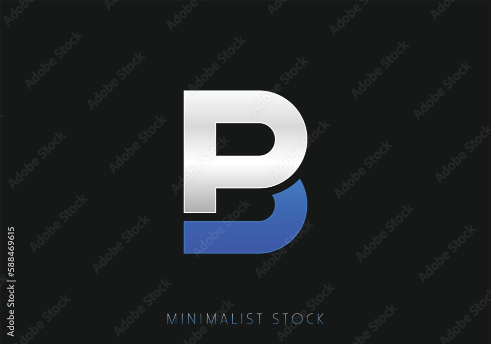 PB Initial Letter Abstract Icon, P Vector Logo Alphabet BP Monogram ...