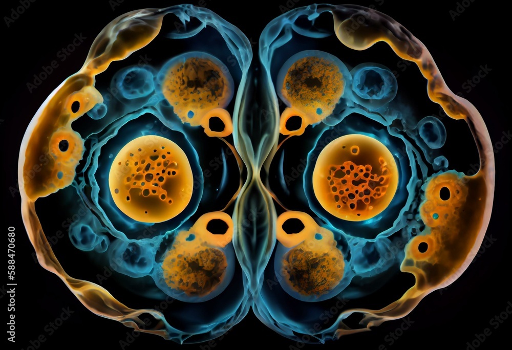 fantasy Cellular mitosis, process by which a single cell divides into ...