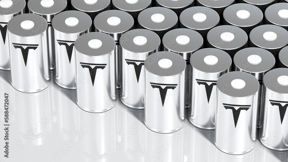 Lithium-ion 4680 Tesla battery pack, High-capacity accumulator cell ...