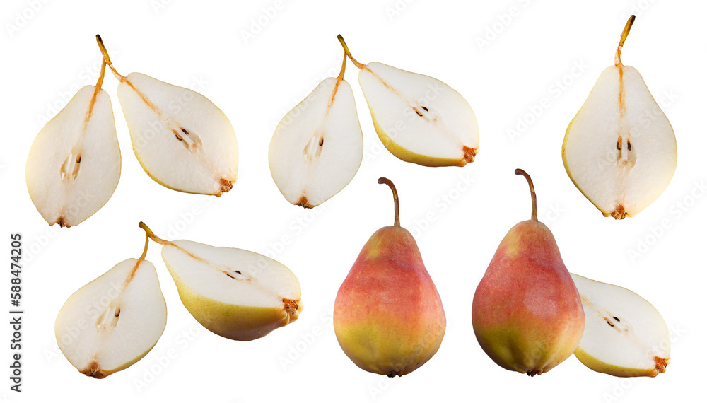 pear set in different angles on a white isolated background png Stock ...
