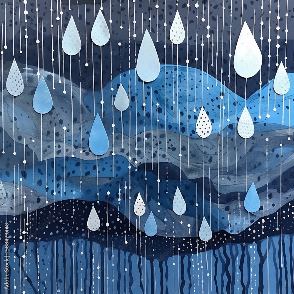 Rain Droplet Inspiration for Papercraft, April Showers, AI, Generative ...