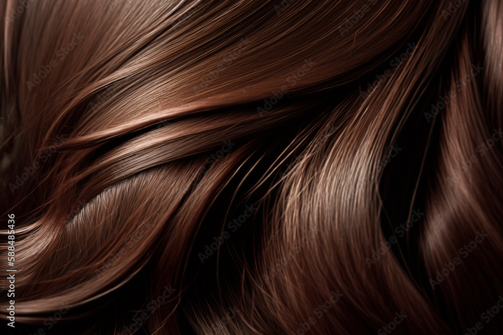 Brown hair texture background. Generative AI. Stock Illustration ...