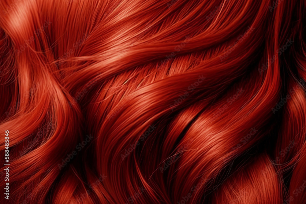 Red hair texture background. Generative AI. Stock Illustration | Adobe ...