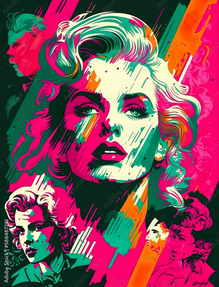 woman in colour. trendy and fashion color illustration easy editable ...