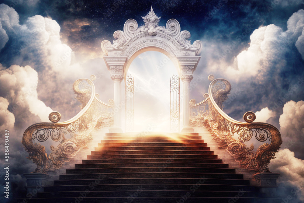 stairway to heaven in glory gates of Paradise meeting, christ, jesus ...