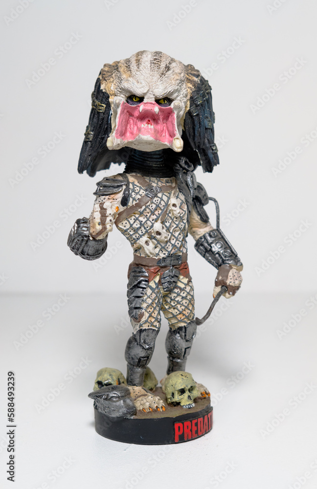 Kent, uk 01.01.2023 A toy figure predator alien monster bobble head ...