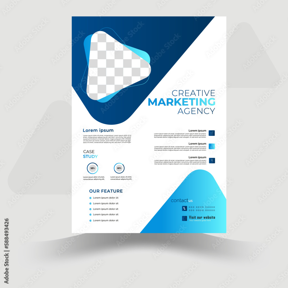 poster flyer pamphlet brochure cover design layout space for photo ...