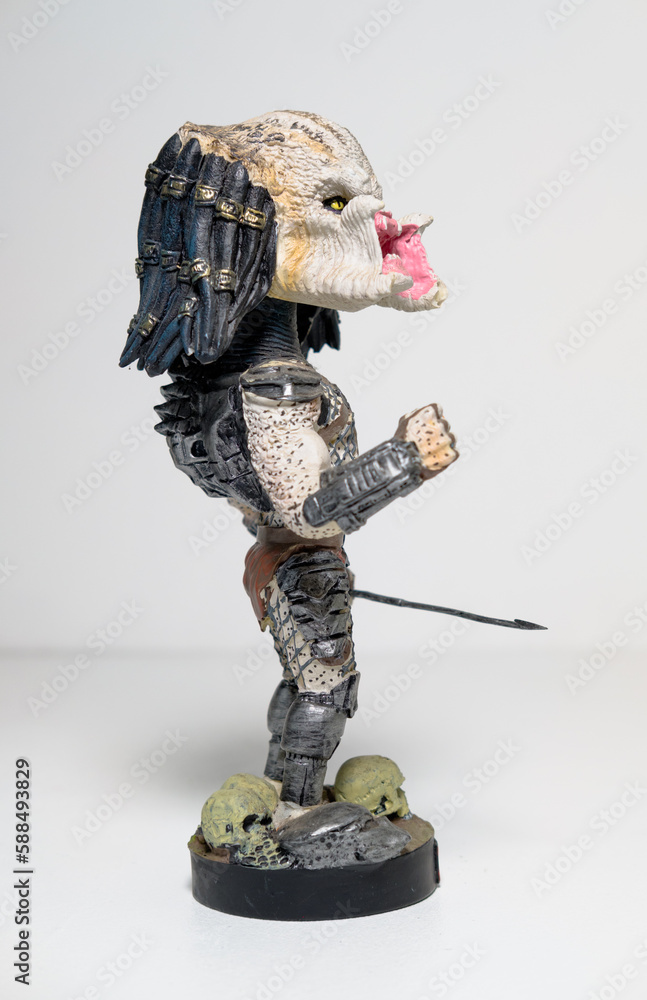 Kent, uk 01.01.2023 A toy figure predator alien monster bobble head ...