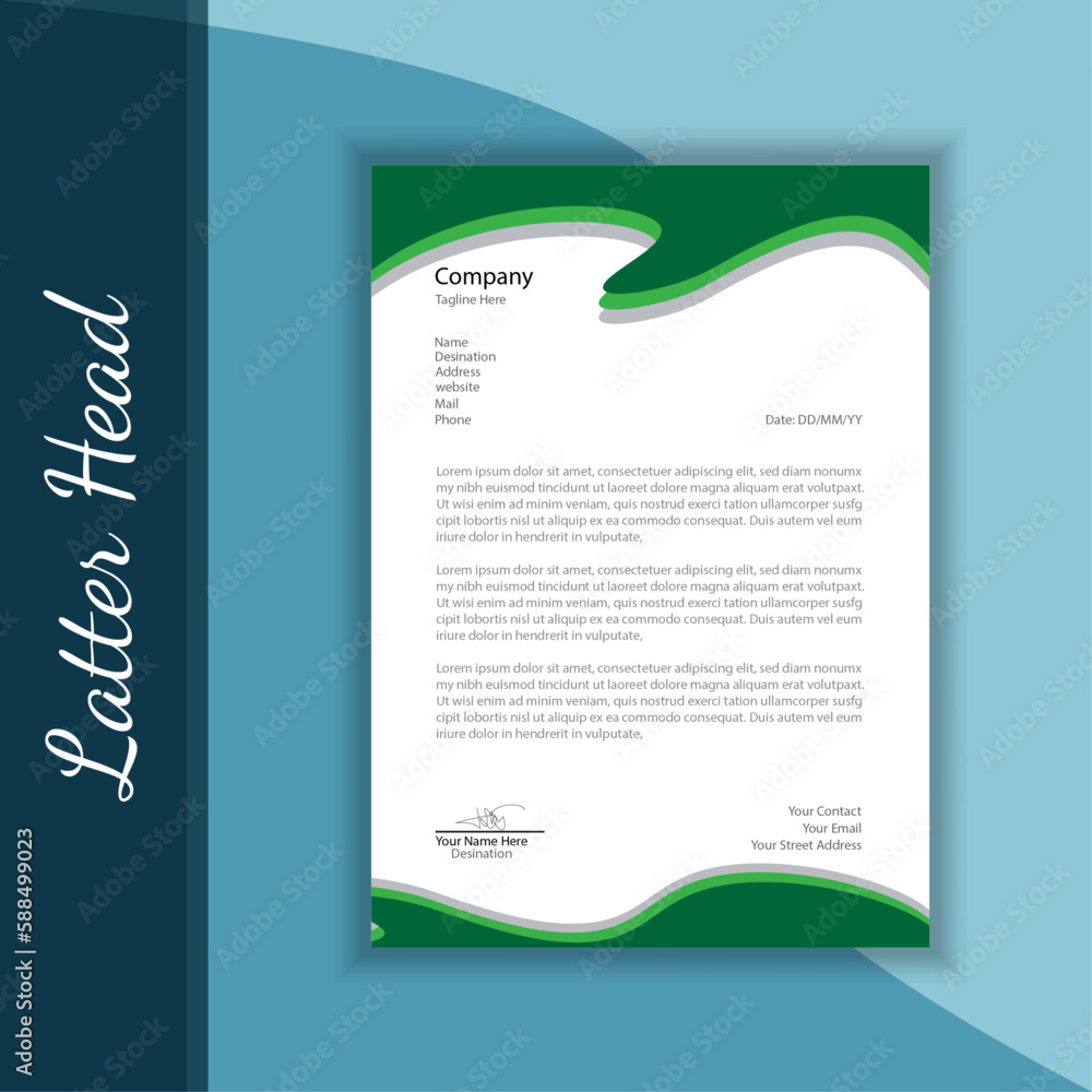 Letter Head Design, Business latter head Pad Design. a4 size and unique ...