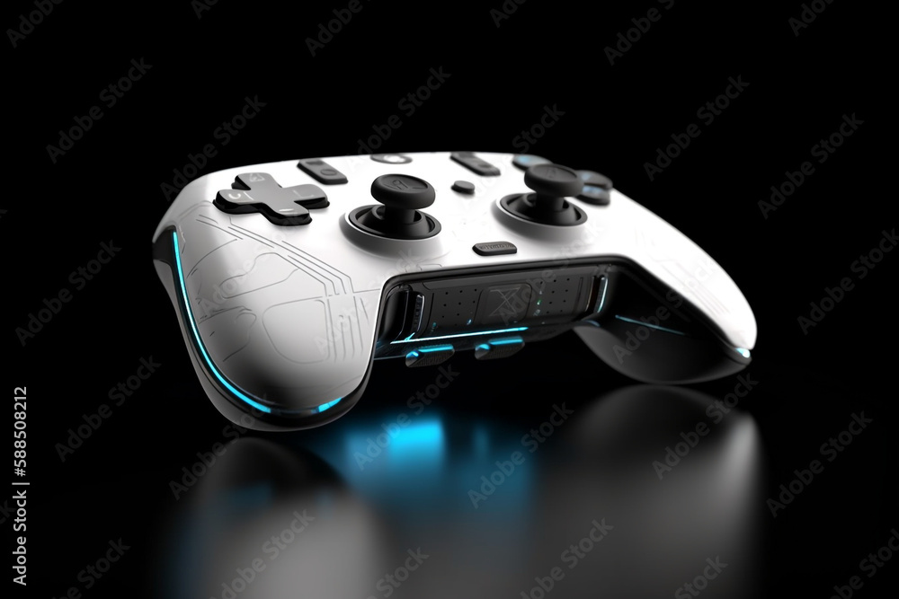 Futuristic matte white cyber gamepad concept with soft touch plastic ...
