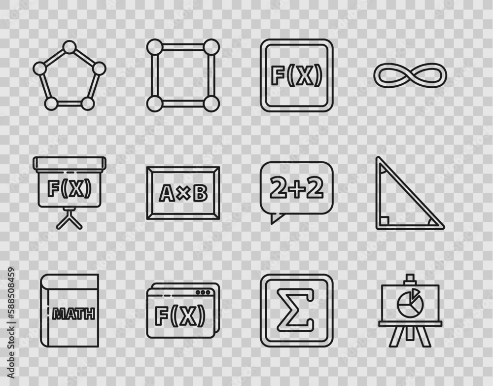 Set Line Triangle Math Xyz Coordinate System Equation Solution Geometric Figure Pentagonal