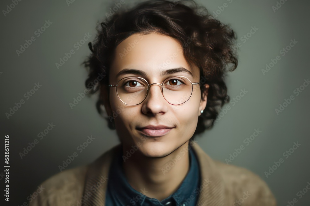 Candid portrait of an androgynous female, capturing authentic emotion ...