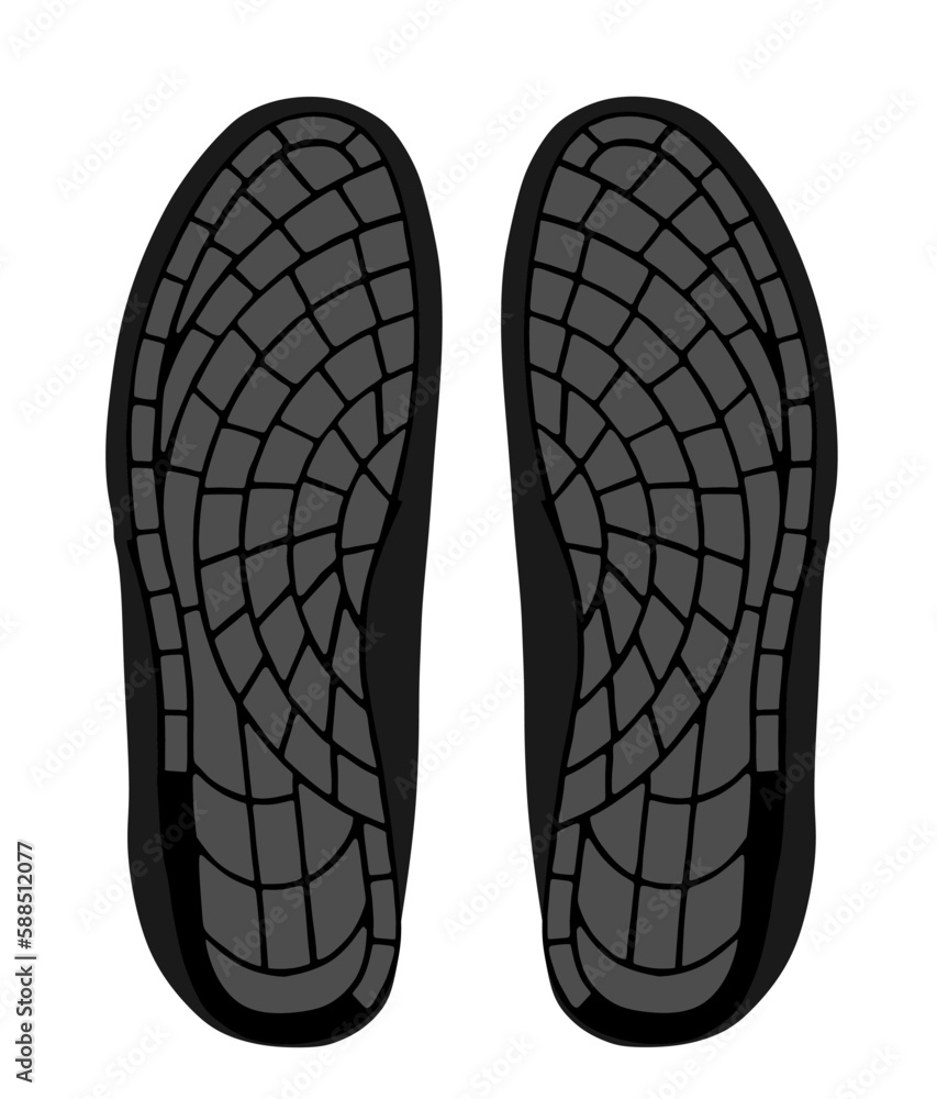 Sole shoes vector illustration isolated on white background. Footwear ...